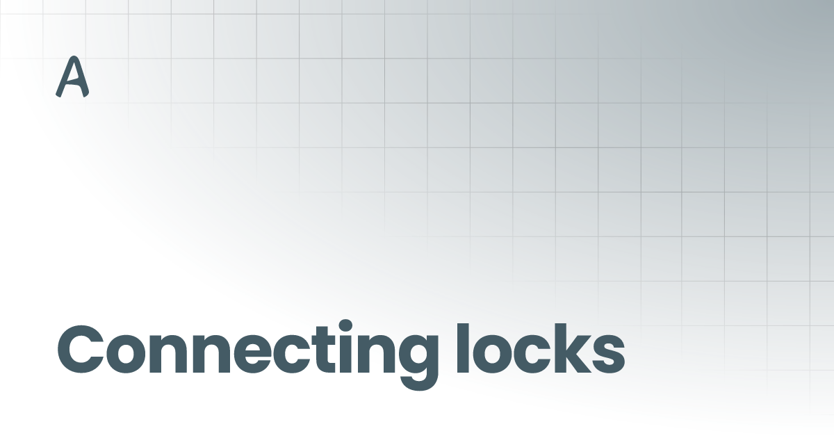 Connecting locks | Hardware | Accessia Docs