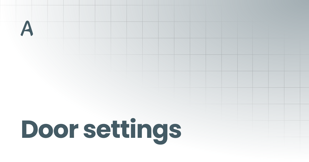 Door settings | Accessia Docs